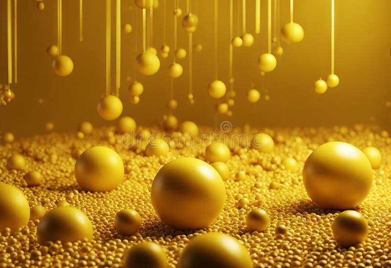 Yellow Abstract Background Modern Orb Design Colours Render Spheres 3d ...