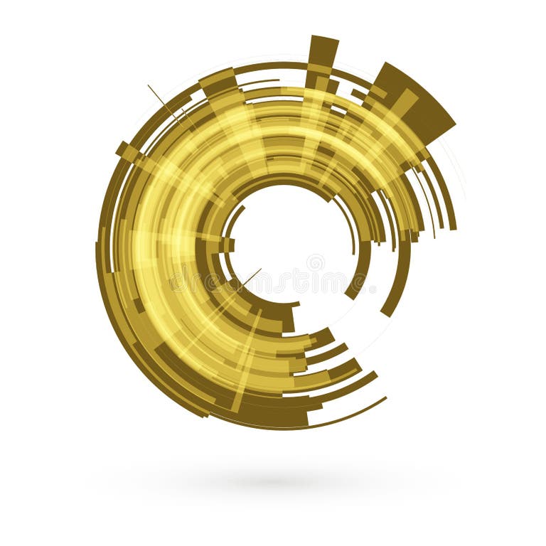 Yellow Abstract Circle. Raster Stock Illustration - Illustration of ...