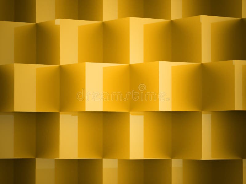 Yellow Abstract Cubes Background Stock Illustration - Illustration of ...