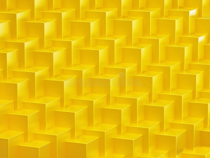 Yellow Abstract Cubes Background. Repeating Pattern. 3D Illustration ...