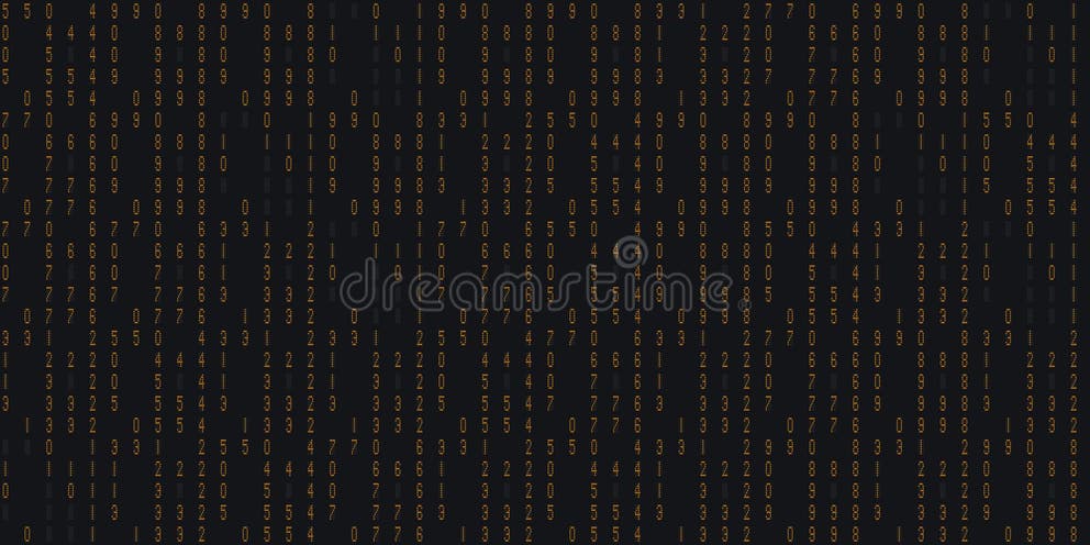 Yellow Abstract Display Digit Pattern. Electronic Numbers Background. Cyberspace Texture ...