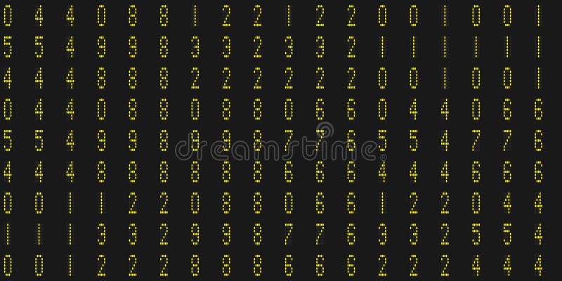 Yellow Abstract Display Digit Pattern. Electronic Numbers Background. Cyberspace Texture ...
