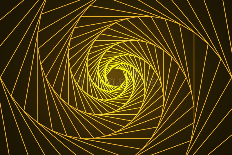 Yellow Abstract Geometry Line Art Stock Illustration - Illustration of ...