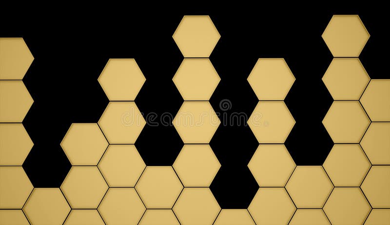 Yellow Abstract Hexagonal Cell Background Stock Illustration ...
