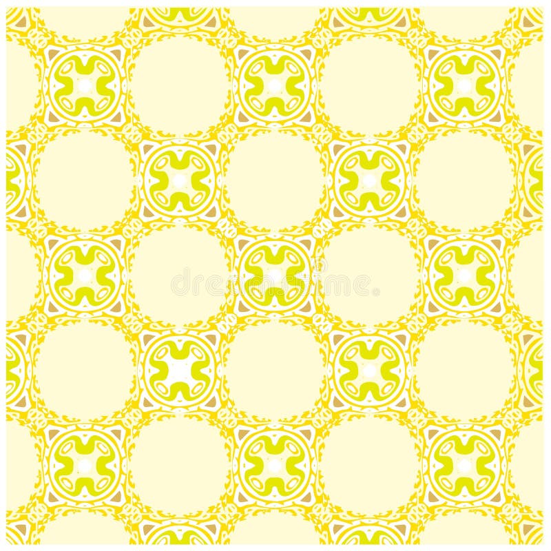 Yellow Abstract Mandala or Ikat Wallpaper Pattern Background Stock ...