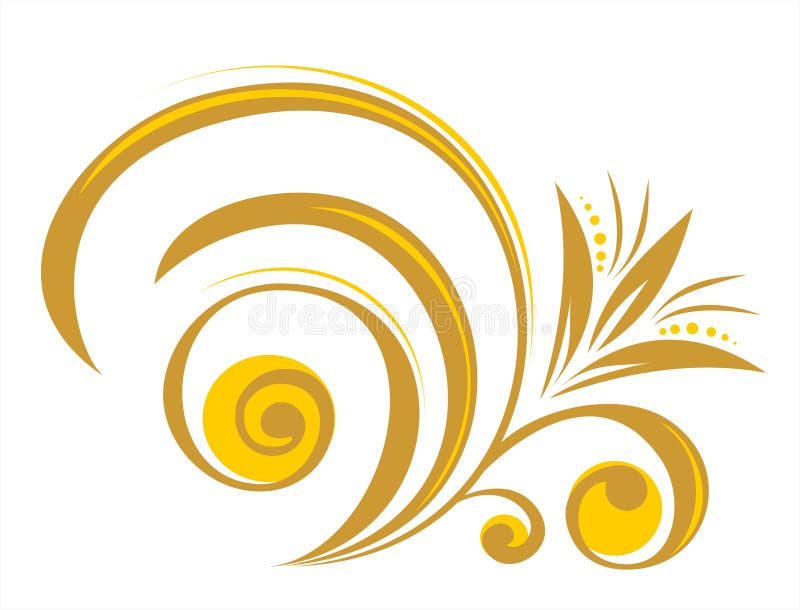 Shell Spiral Design in Yellow Stock Illustration - Illustration of ...