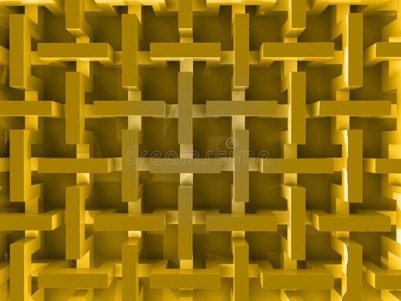 Yellow Abstract Prism Structure Stock Illustration - Illustration of ...