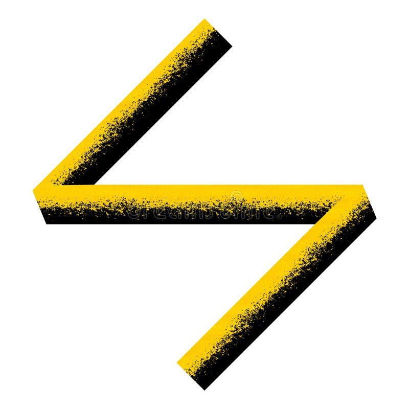 A Yellow Abstract Shape with Shading Isolated on White Background ...