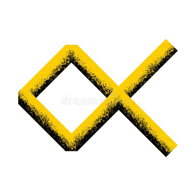 A Yellow Abstract Shape with Shading Isolated on White Background ...