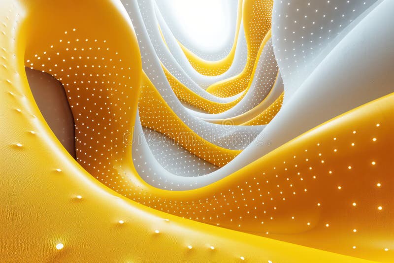 Yellow Abstract Structure on 3D Rendered Background Design Stock ...