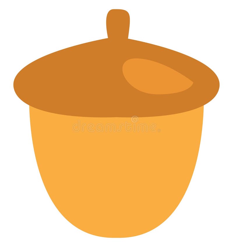 Yellow acorn, icon stock vector. Illustration of leaves - 259399740