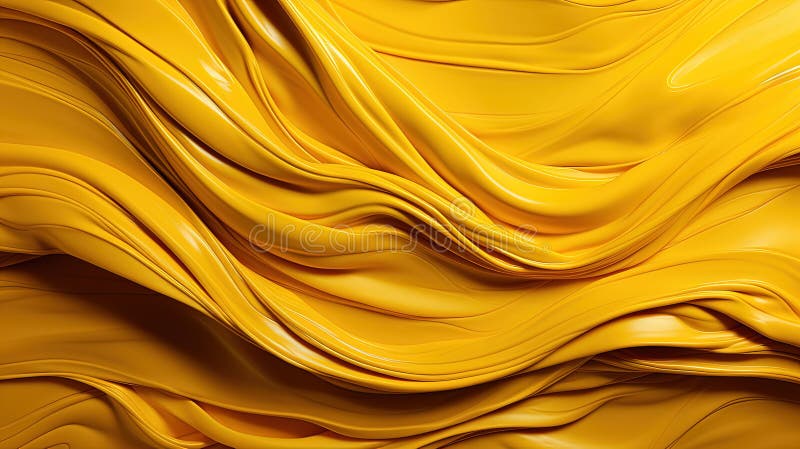 Yellow Acrylic Paint Flowing As Wave Stunning Abstract Background AI ...