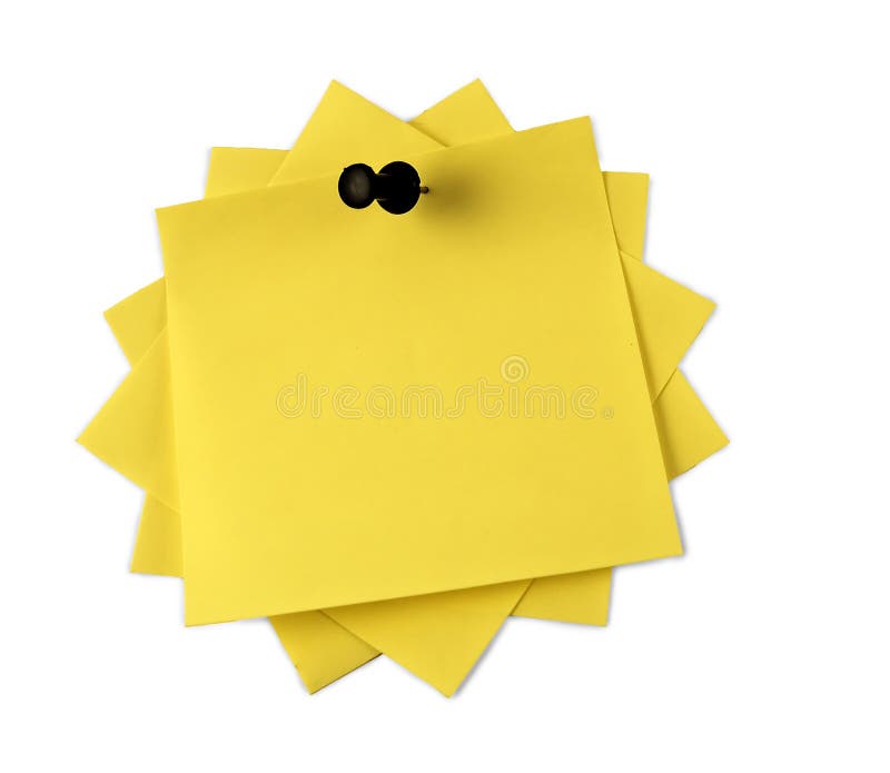 Yellow Adhesive Note Isolated Stock Image - Image of blank, remind: 1801429