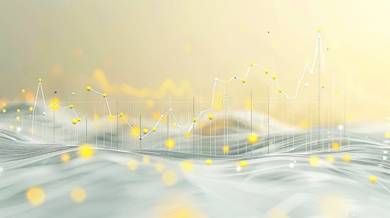 Yellow Aesthetic Background of Digital Data Chart Analytics. Business ...