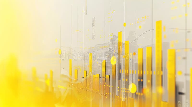 Yellow Aesthetic Background of Digital Data Chart Analytics. Business ...