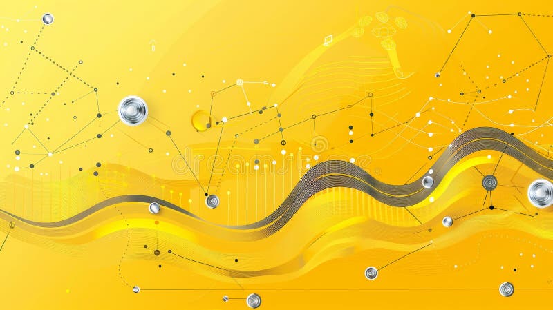 Yellow Aesthetic Background of Digital Data Chart Analytics. Business ...