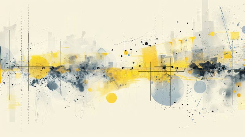 Yellow Aesthetic Background of Digital Data Chart Analytics. Business ...