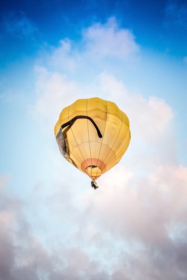 Yellow Air Balloon flying stock image. Image of journey - 47253481