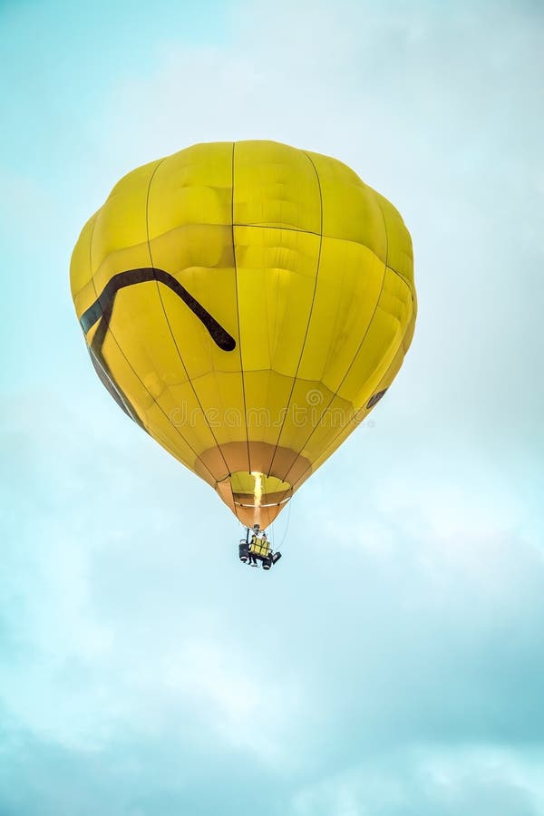 Yellow Air Balloon flying stock photo. Image of colorful - 47253492