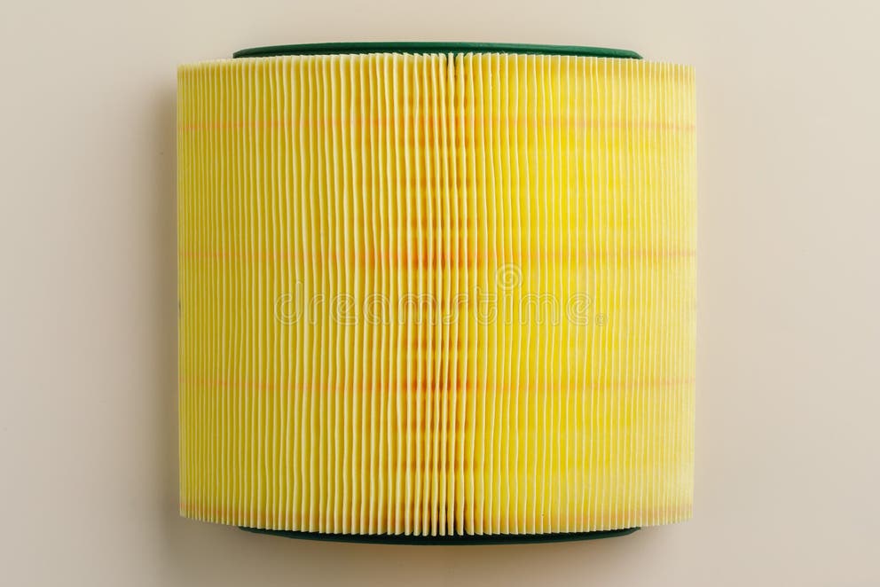 Yellow Air Filter for Car Engine Stock Image - Image of backdrop ...
