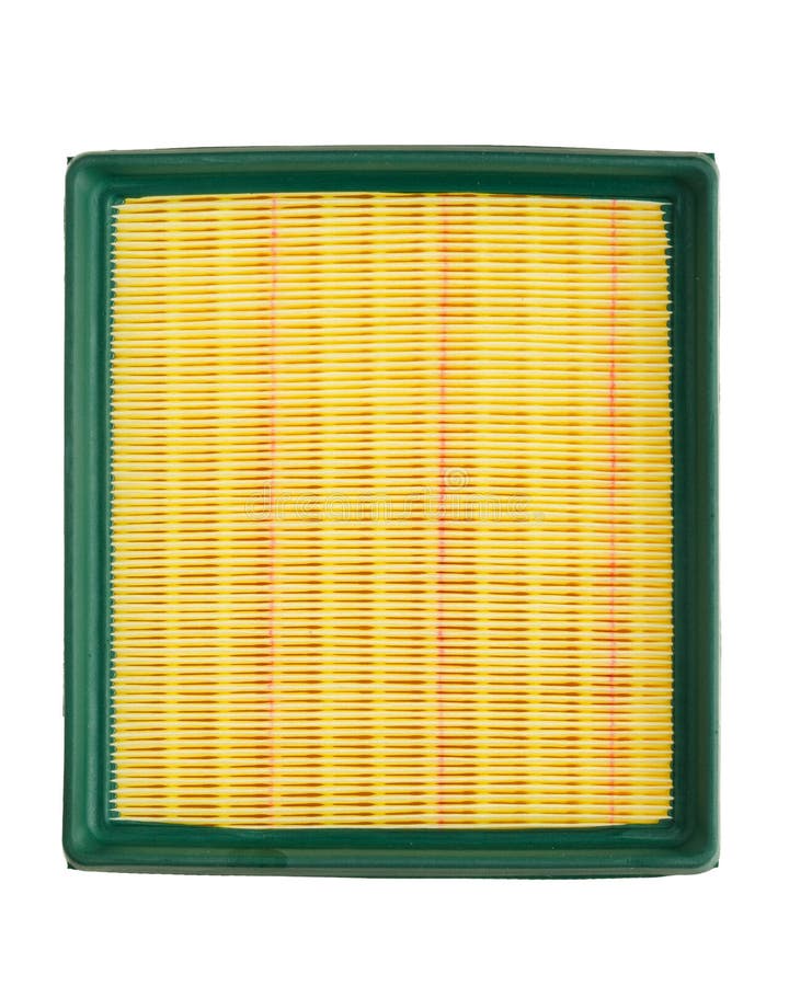 Yellow Air Filter for Car Engine, Isolated on White Stock Photo - Image ...