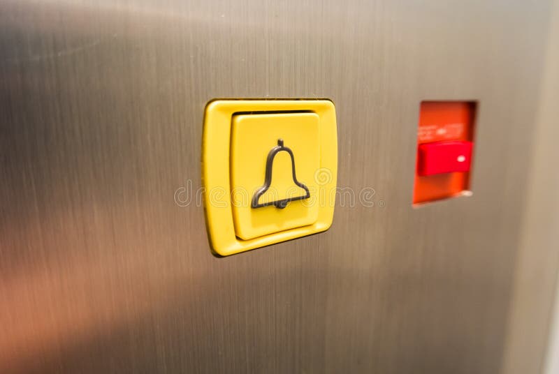 Yellow Alarm Button stock photo. Image of helping, assistance - 41854094