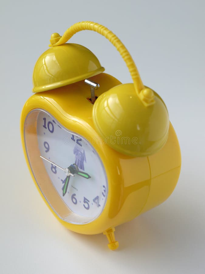 Yellow alarm clock stock photo. Image of number, pointer - 33307724