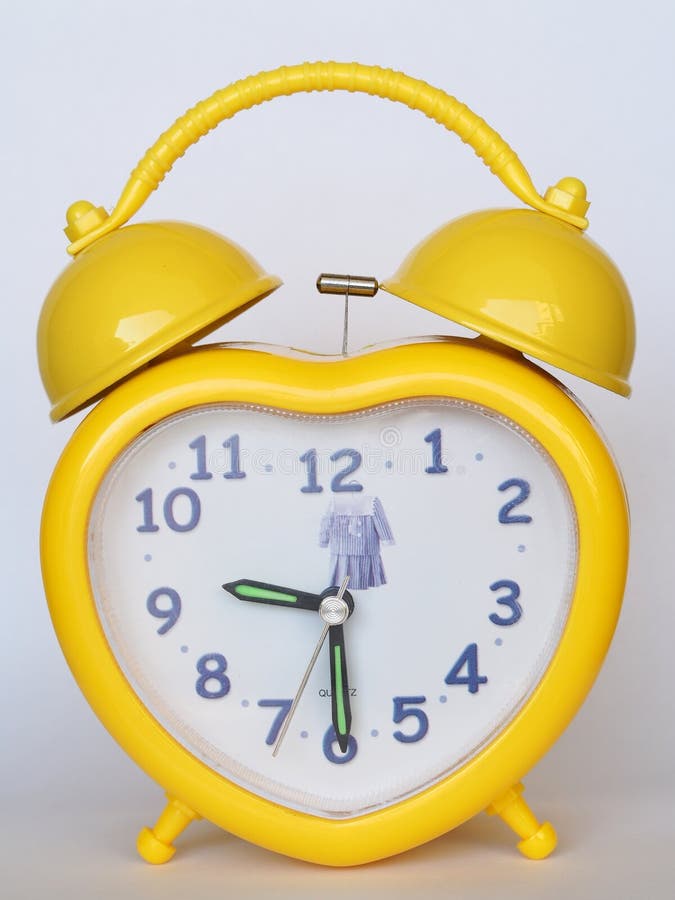 Yellow alarm clock stock image. Image of morning, night - 34528781