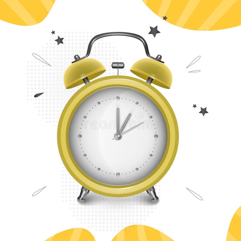 Yellow Alarm Clock Retro Alarm Clock, Vector Format Stock Vector ...