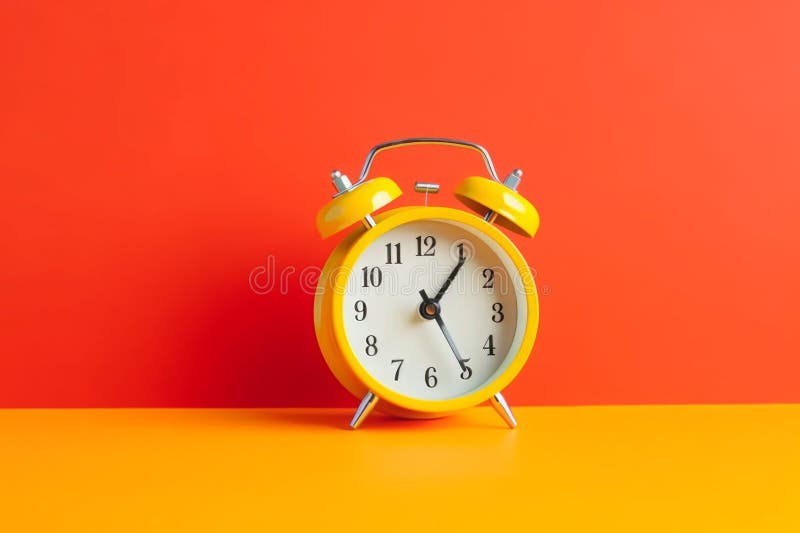 Yellow Alarm Clock. Generate Ai Stock Photo - Image of morning, ringing ...