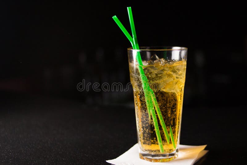 Yellow alcoholic cocktail stock image. Image of color - 83558971