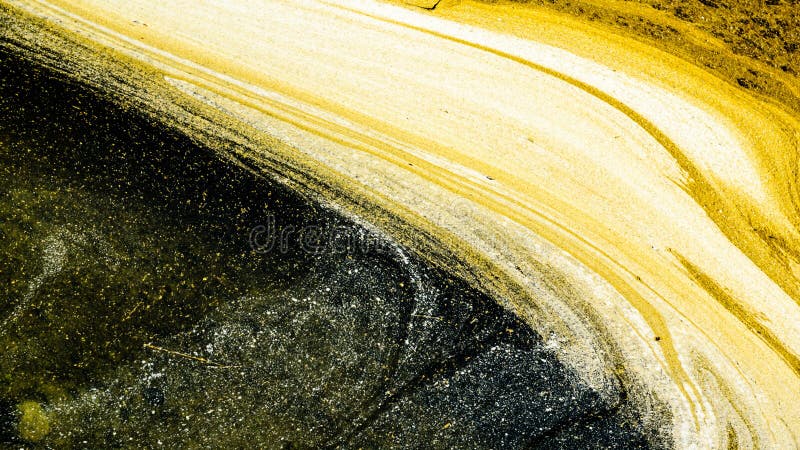 Yellow Algae Patterns on the Water. Stock Image - Image of surface ...