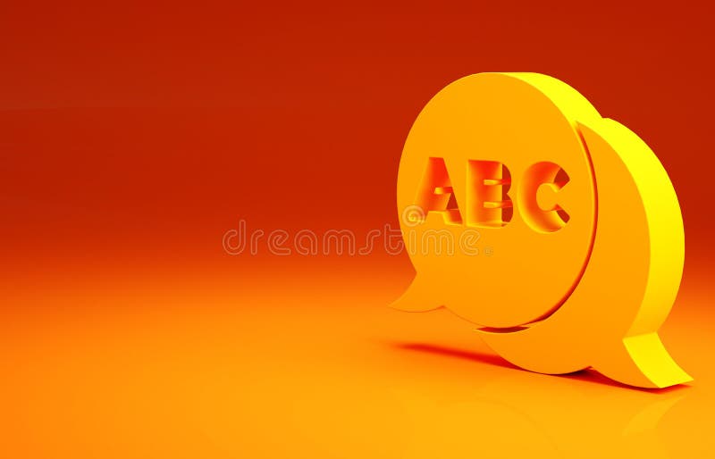 Yellow Alphabet Icon Isolated on Orange Background. Minimalism Concept ...