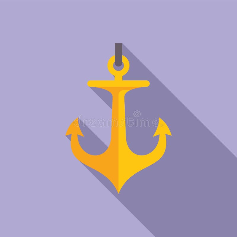 Yellow Anchor Hanging on Purple Background Stock Vector - Illustration ...