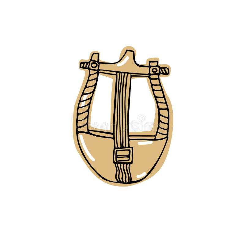 Yellow Ancient Greek Musical Instrument Stock Vector - Illustration of ...