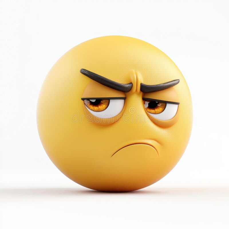 A Yellow Angry Face with an Eye on the Left Side of the Face Stock ...