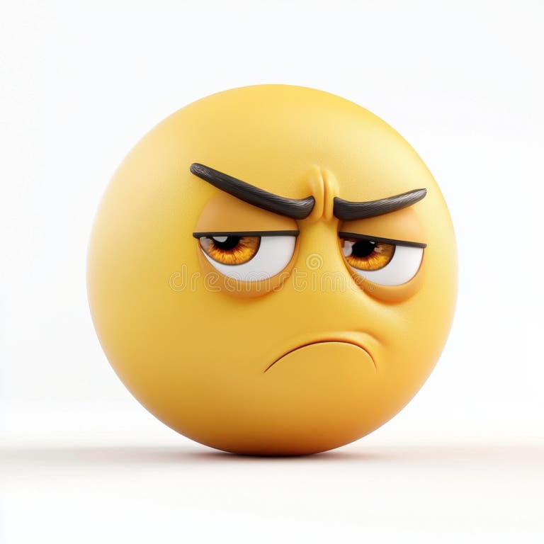 A Yellow Angry Face with an Eye on the Left Side of the Face Stock ...