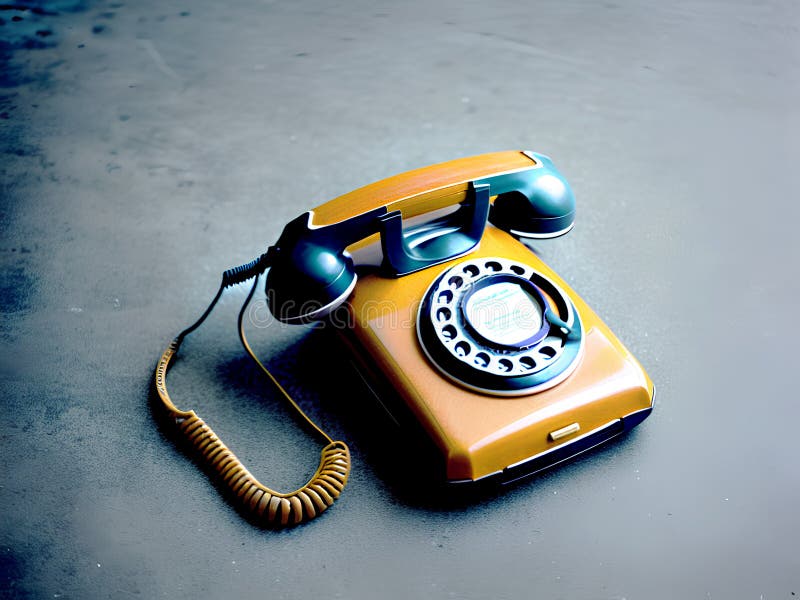 Yellow Antique Phone on Fall AI Generated Stock Illustration ...
