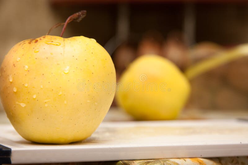 Yellow apple stock image. Image of closeup, products - 18496603