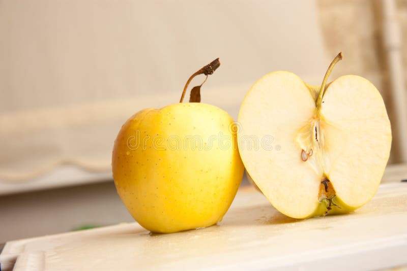 Yellow apple stock photo. Image of juicy, color, ripe - 18496638