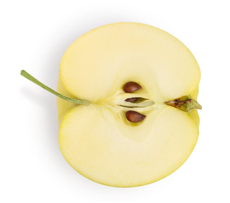 Red Apple with Half Isolated on White Background with Full Depth of ...