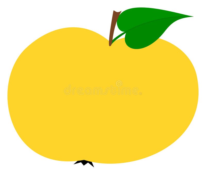 Yellow Apple Icon. Cartoon Fruit Vector Illustration Stock Vector ...