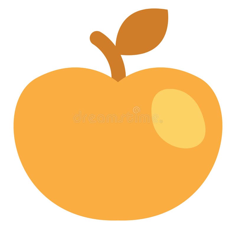 Yellow apple, icon stock vector. Illustration of white - 259399739