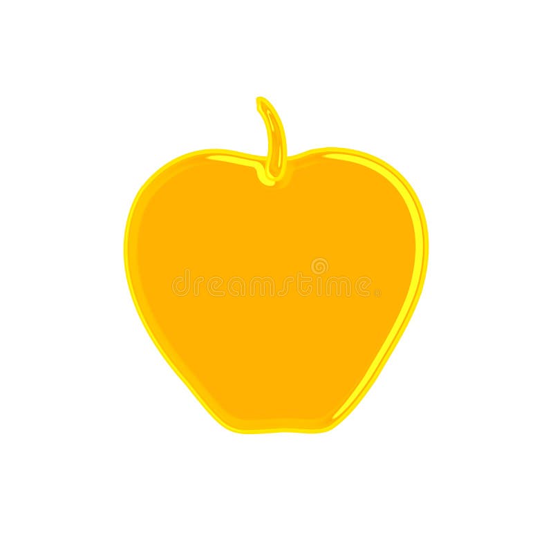 Yellow Apple Isolated on White, Golden Apple Stock Illustration ...