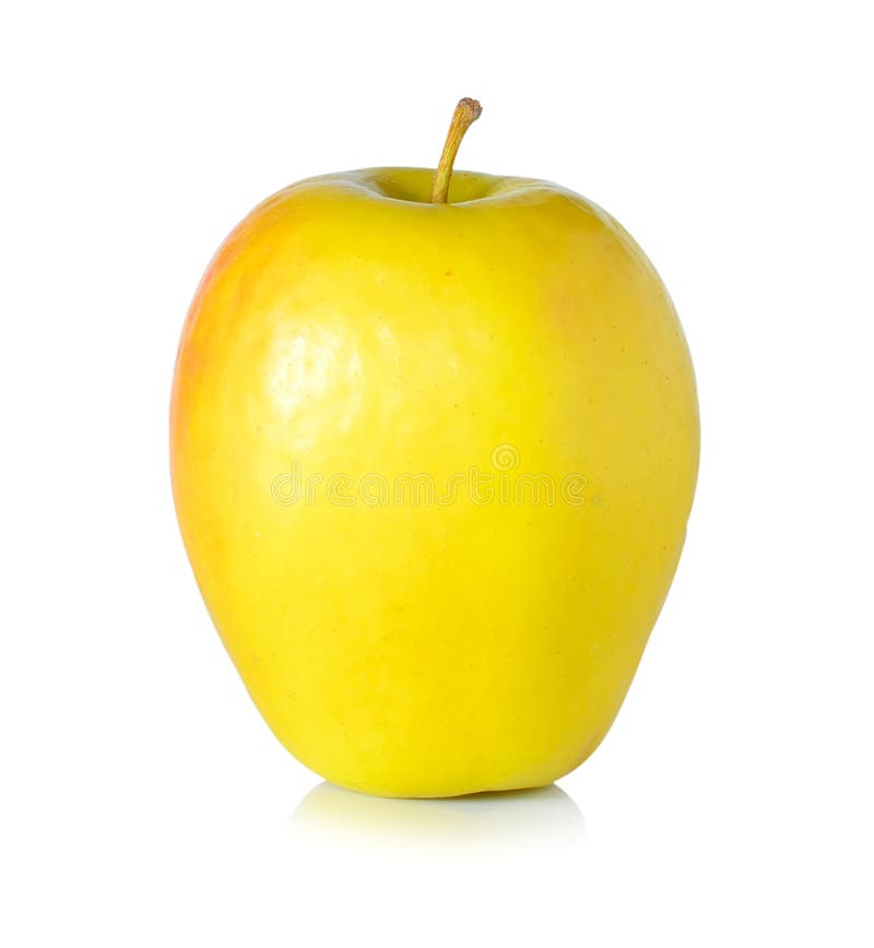 Yellow Apple Isolated on White Stock Image - Image of snack, macro ...