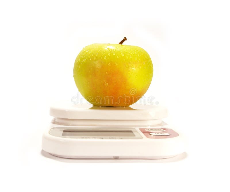 Yellow Apple and Scale Isolared Stock Photo - Image of inch, ideas: 5872628