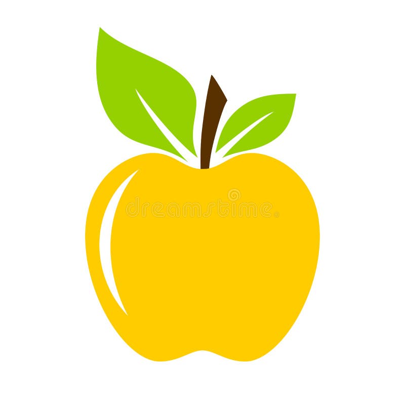 Yellow apple vector icon stock vector. Illustration of green - 81602176