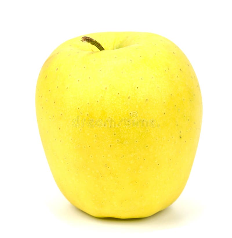 Yellow apple on white stock image. Image of bright, agriculture - 137399949