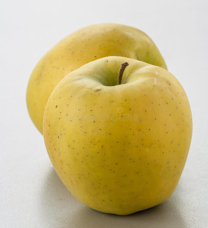 Yellow Apples Isolated on White Stock Photo - Image of diet, organic ...
