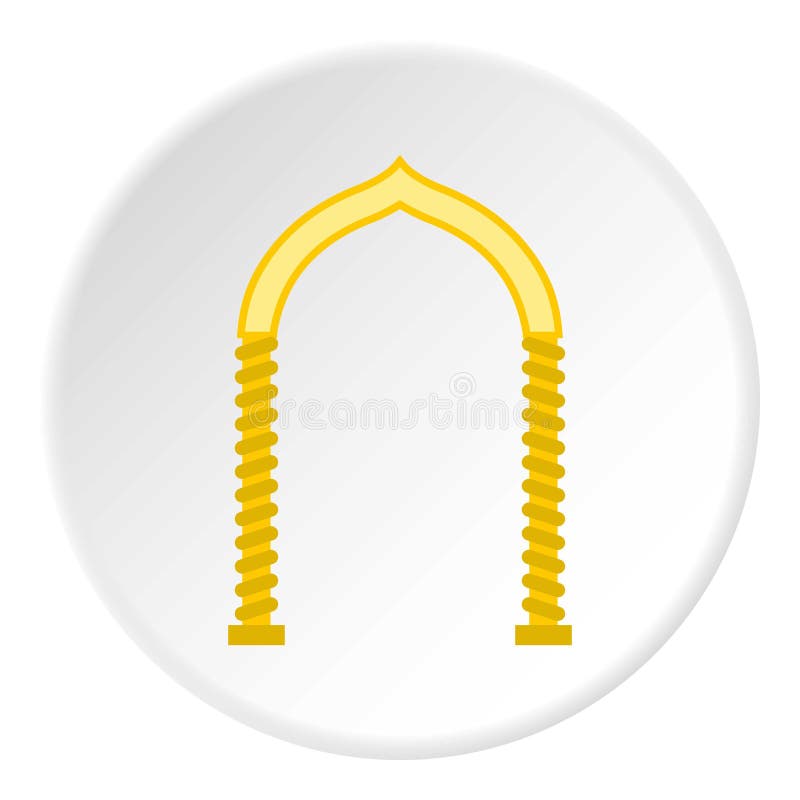 Yellow Arch Icon, Flat Style Stock Vector - Illustration of decoration ...